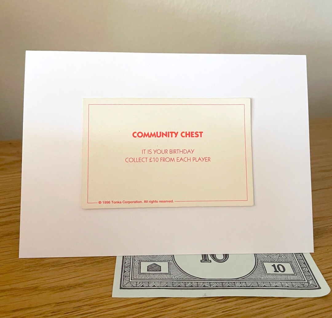 Monopoly Birthday Card,monopoly Themed Gift,monopoly Fan Card,upcycled ...