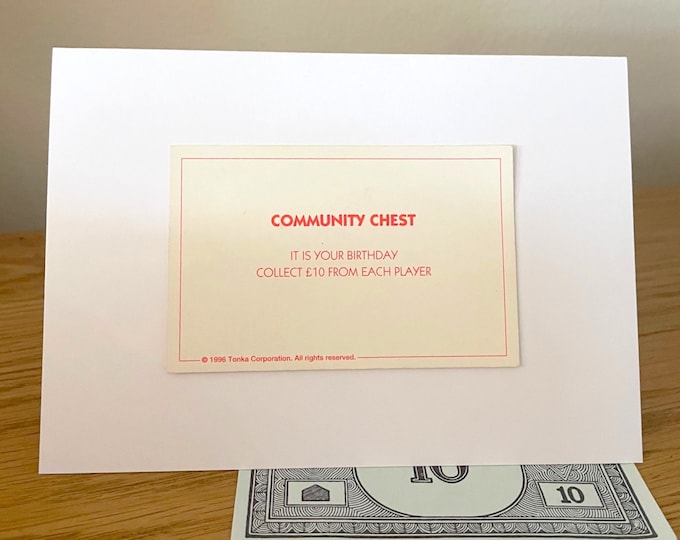 Monopoly Birthday Card,monopoly Themed Gift,monopoly Fan Card,upcycled ...