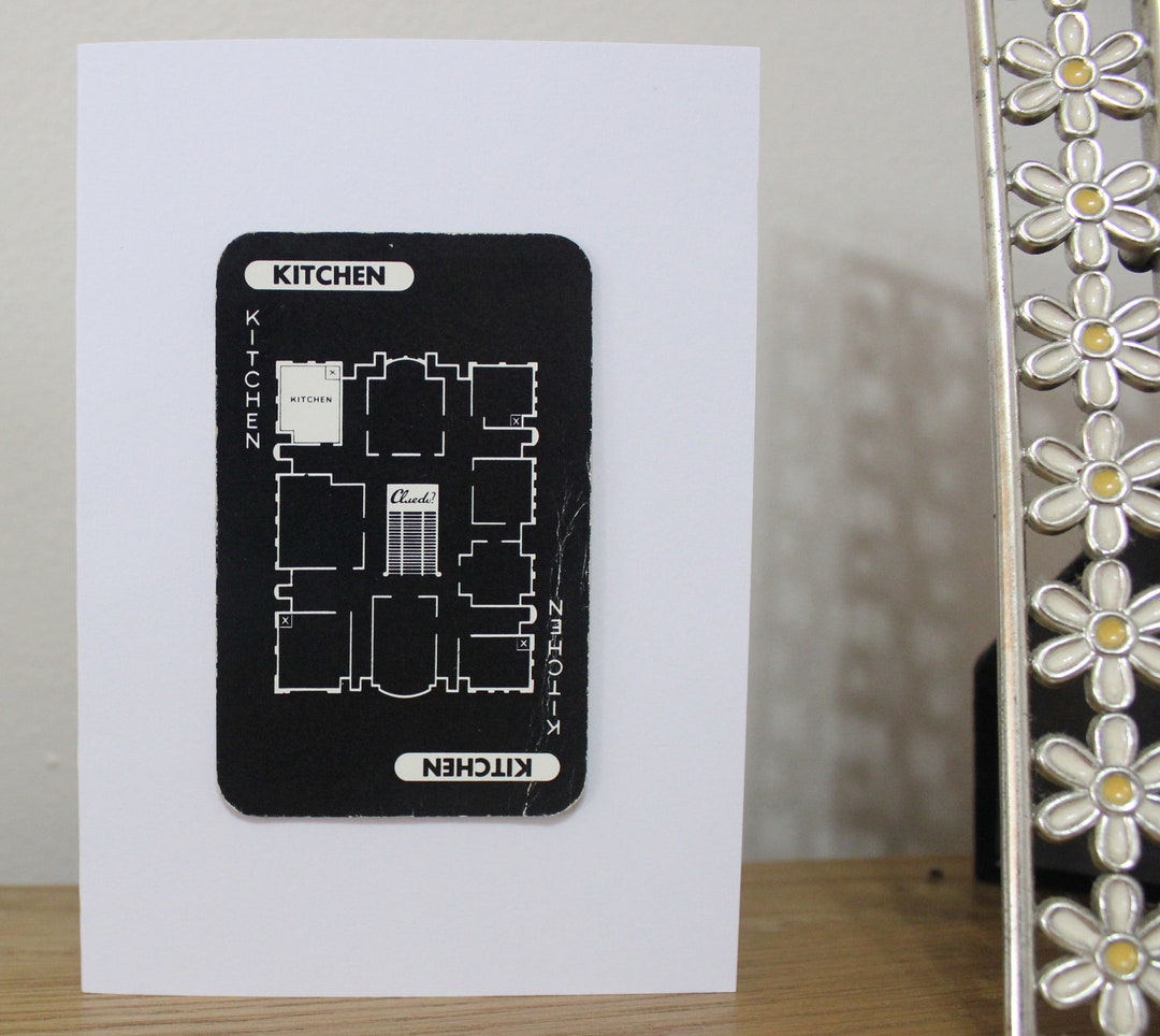 Cluedo Greetings Card,cluedo Themed Gift,cluedo Fan Card,upcycled ...