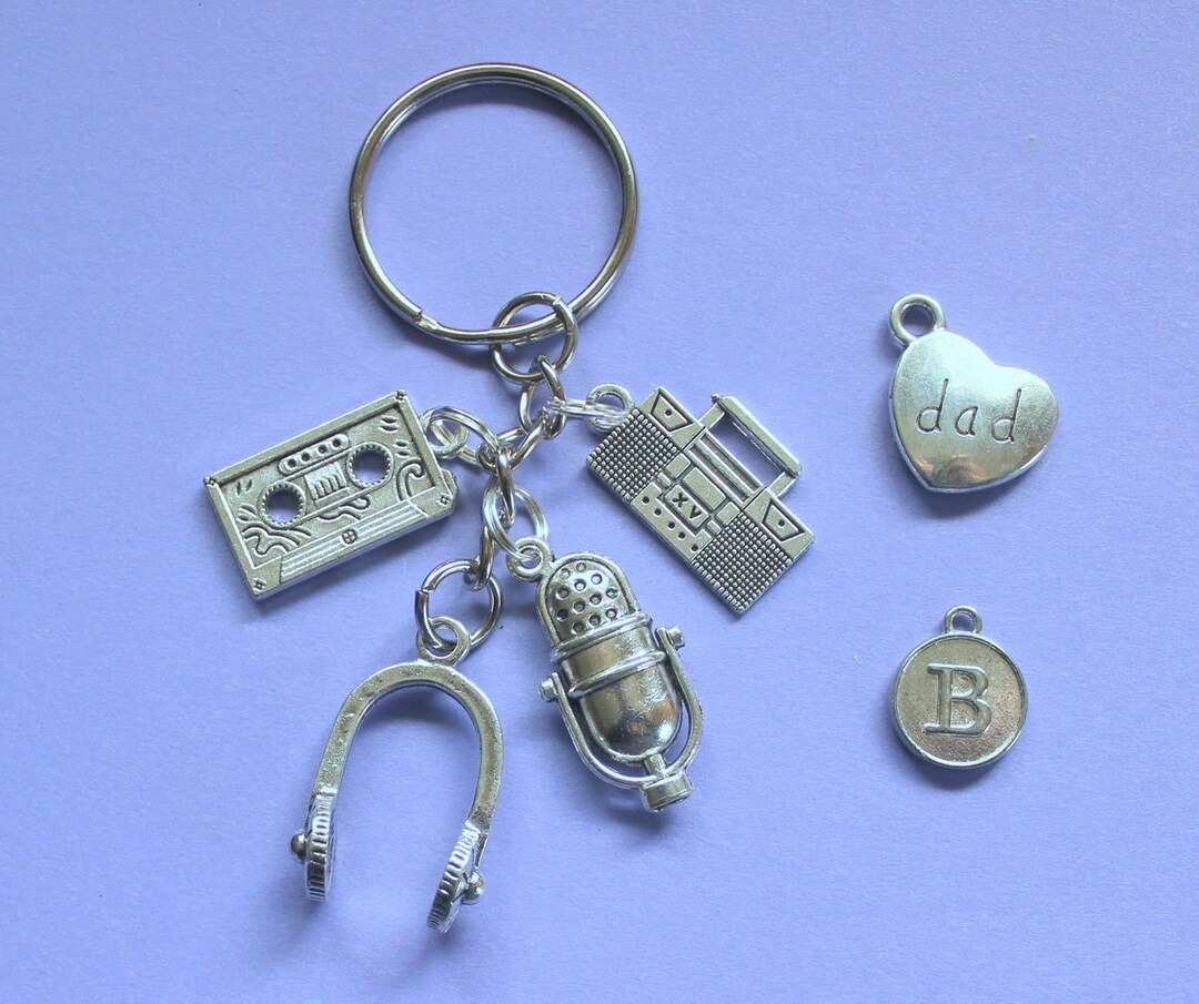 DJ Keyring,gift for Dj,radio Presenter Keyring,radio Presenter Gift ...