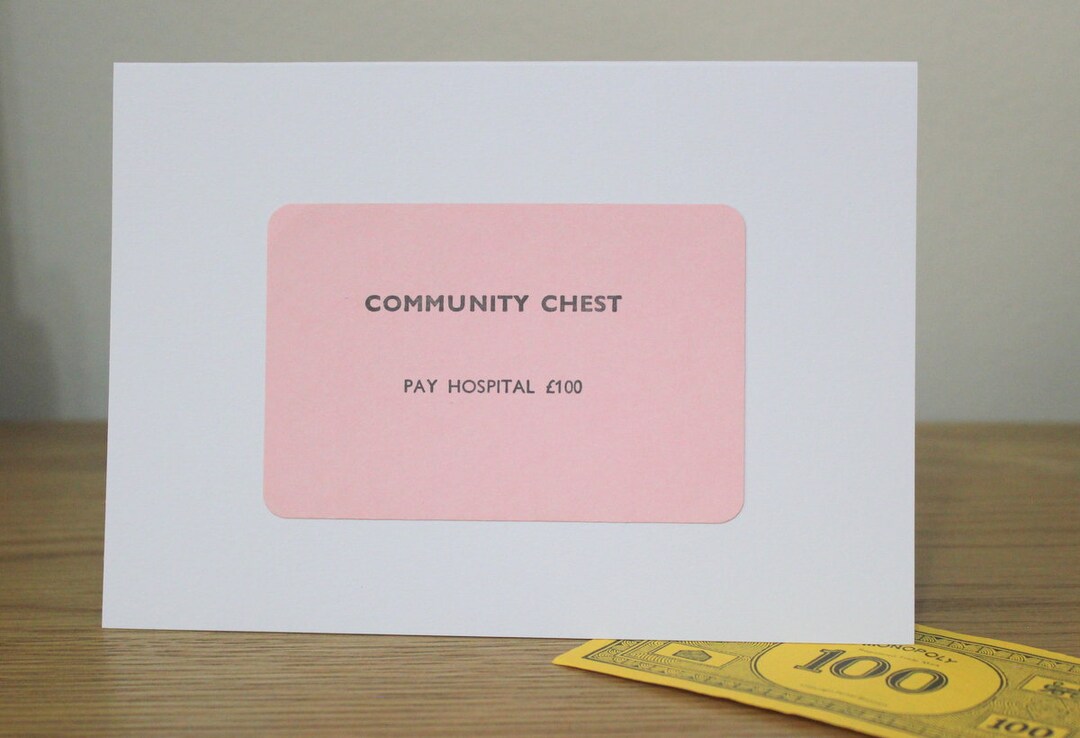 Monopoly Greetings Card,monopoly Themed Gift,monopoly Fan Card,upcycled ...