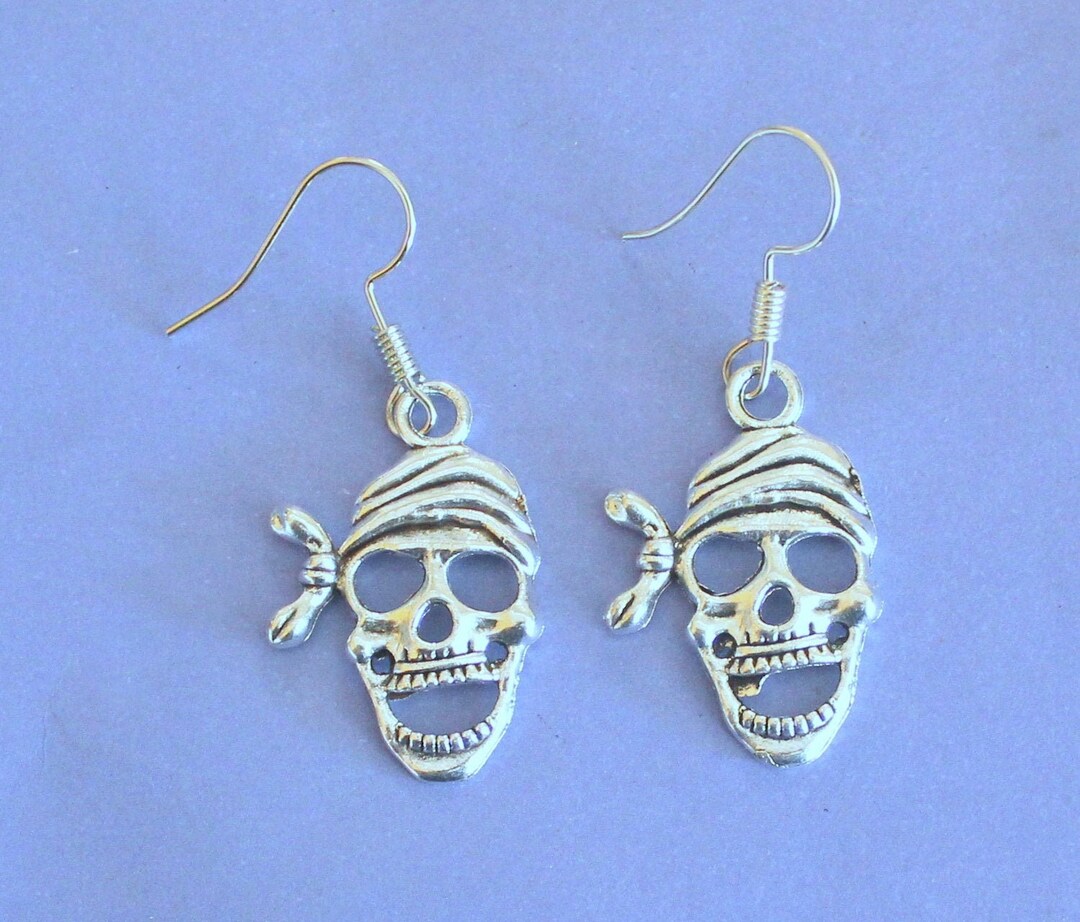Pirate Earrings,pirate Themed Gift,pirate Skeleton Earrings,love ...
