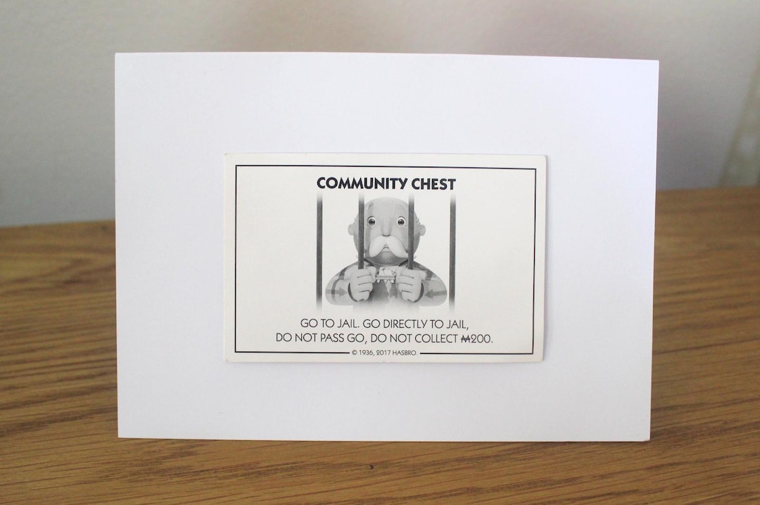Monopoly Go to Jail Card,monopoly Jail Card,monopoly Themed Gift ...