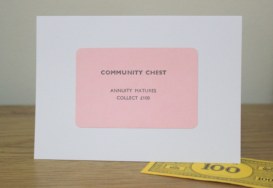 Monopoly Greetings Card,monopoly Themed Gift,monopoly Fan Card,upcycled ...