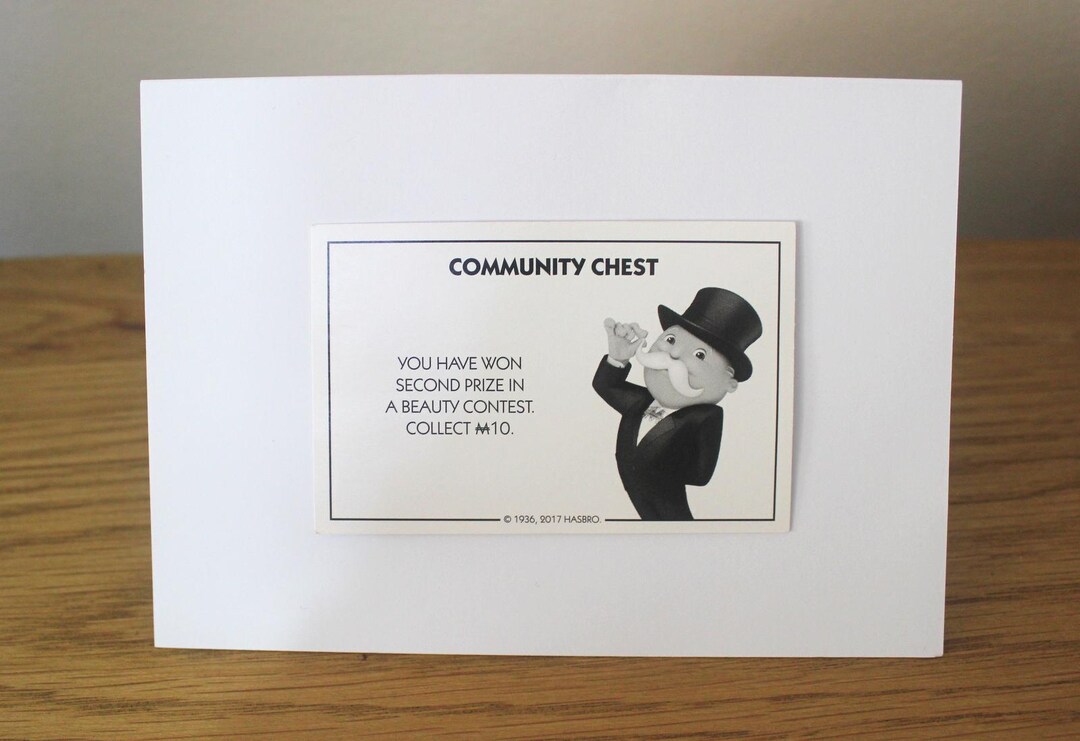 Monopoly Beauty Contest Card,monopoly Greetings Card,monopoly Themed ...