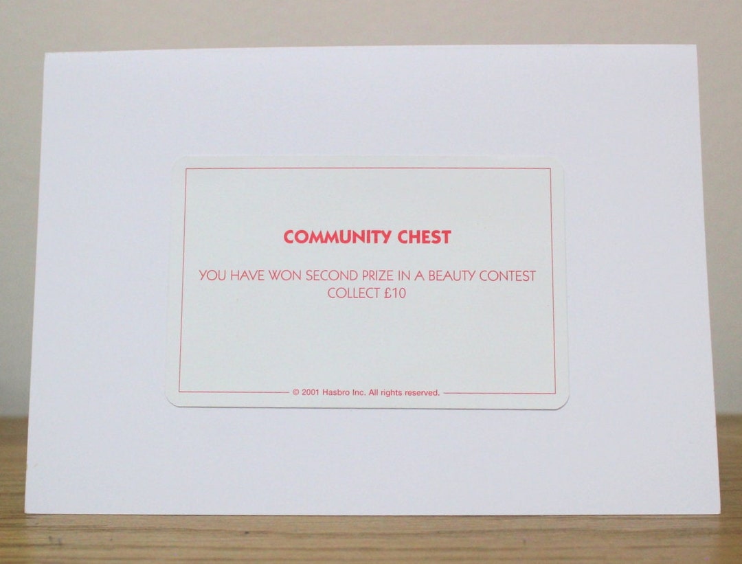 Monopoly Beauty Contest Card,monopoly Greetings Card,monopoly Themed ...