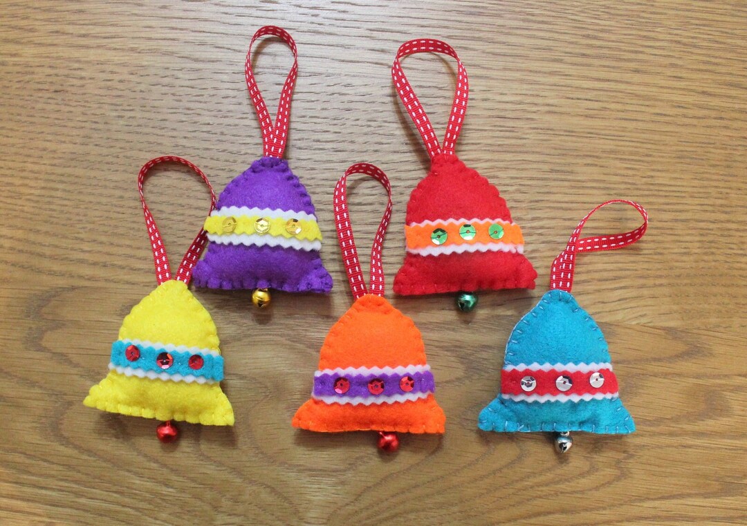 Felt Bell Christmas Tree Decoration,handmade Felt Bell,felt Bell Tree ...