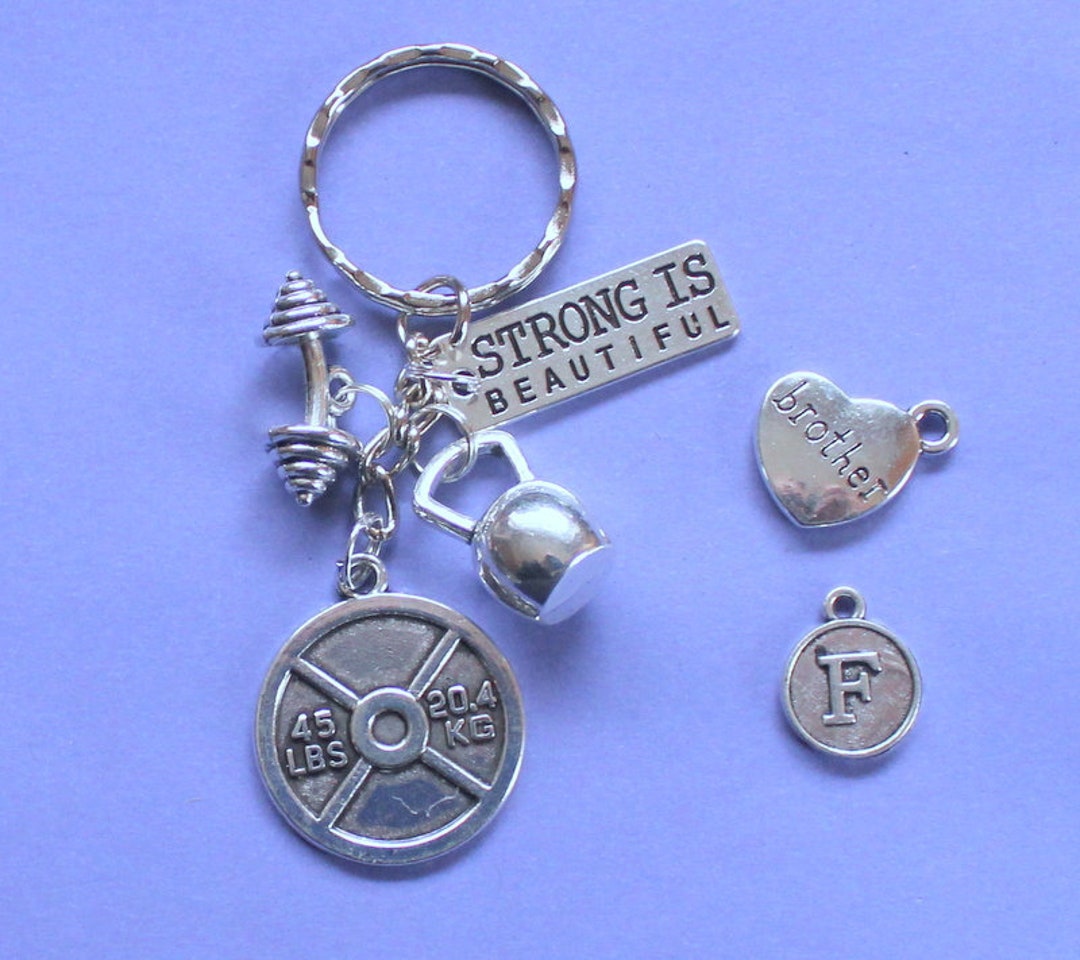 Gym Keyring,gym Themed Gift,personal Trainer Keyring,dumbell Keyring ...