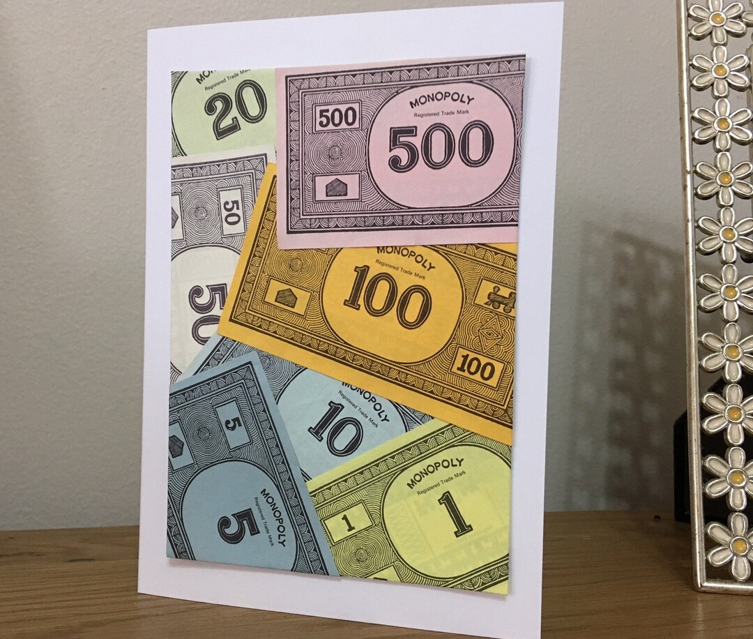 Monopoly Money Card,monopoly Themed Gift,monopoly Fan Card,upcycled ...
