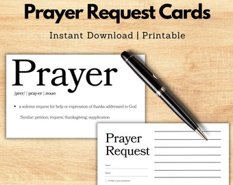Prayer Request Cards and Sign. Instant Download Printable. Christian ...