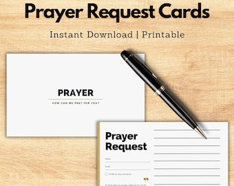 Printable Prayer Request Cards | for Church, Bible Study, Sunday School ...
