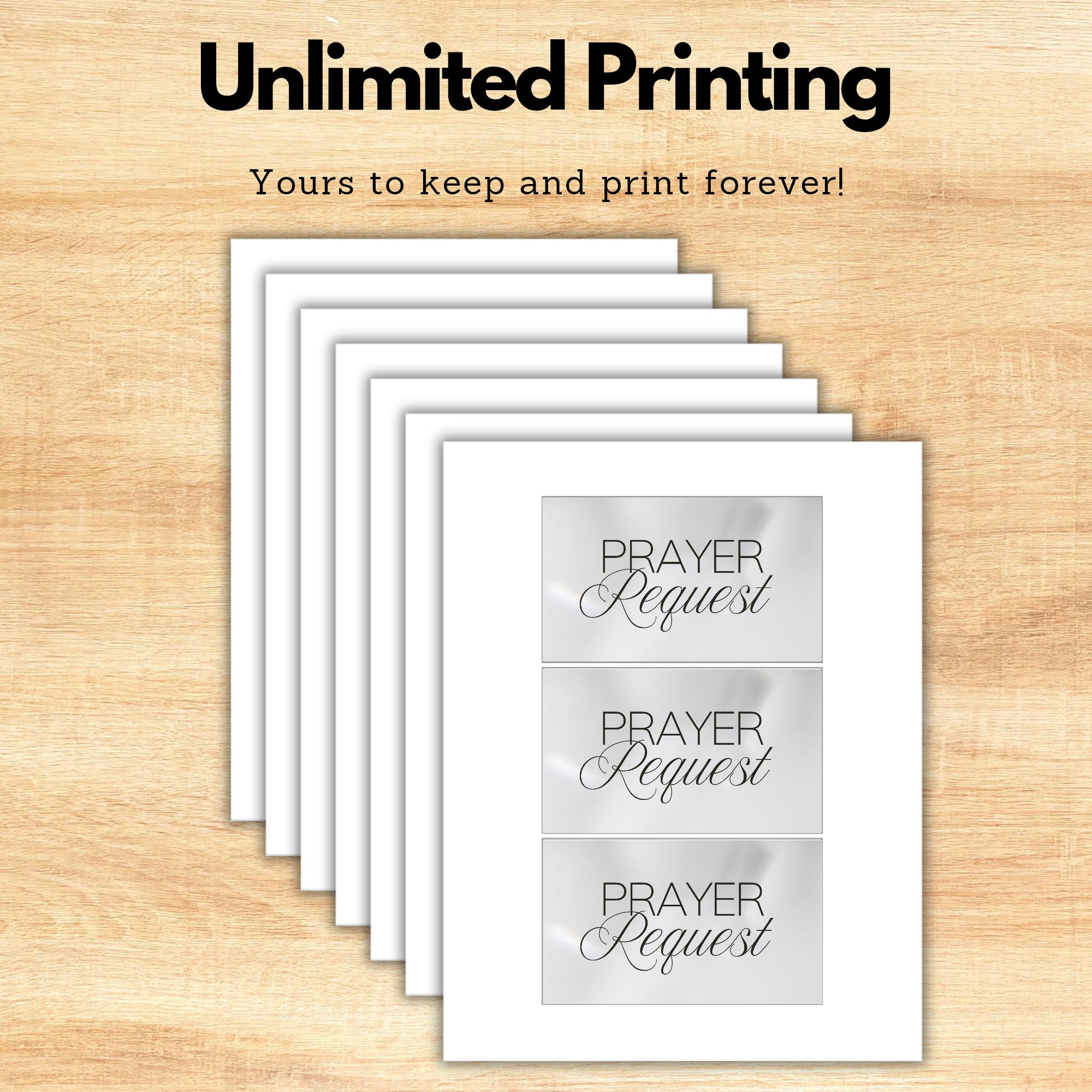 Printable Prayer Request Cards | for Church, Bible Study, Sunday School ...