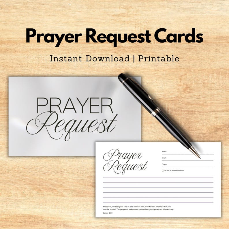Printable Prayer Request Cards | for Church, Bible Study, Sunday School ...