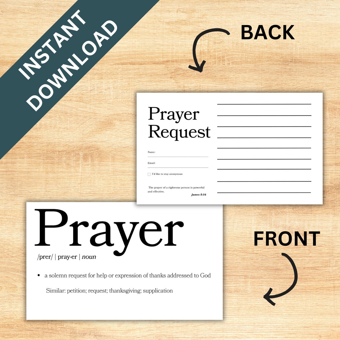 Printable Prayer Request Cards | for Church, Bible Study, Sunday School ...