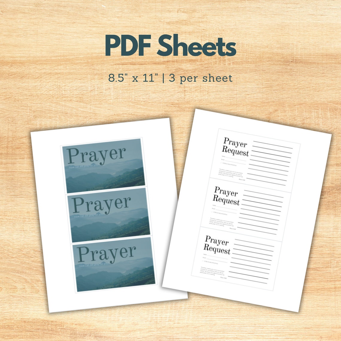 Printable Prayer Request Cards for Church, Bible Study, Sunday School ...