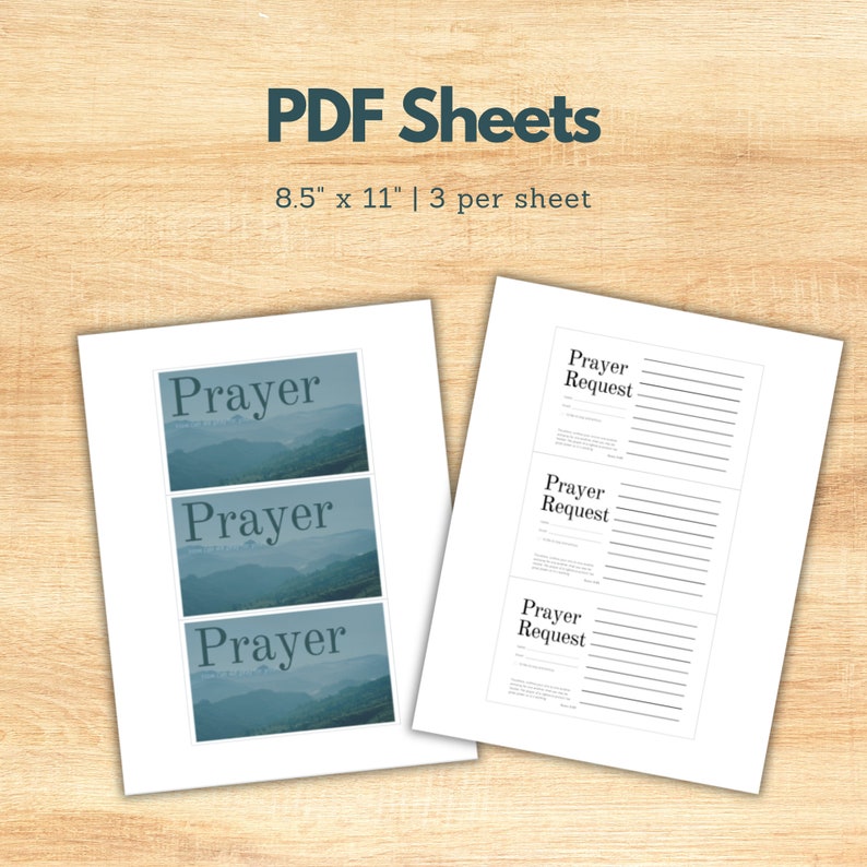 Printable Prayer Request Cards for Church, Bible Study, Sunday School ...