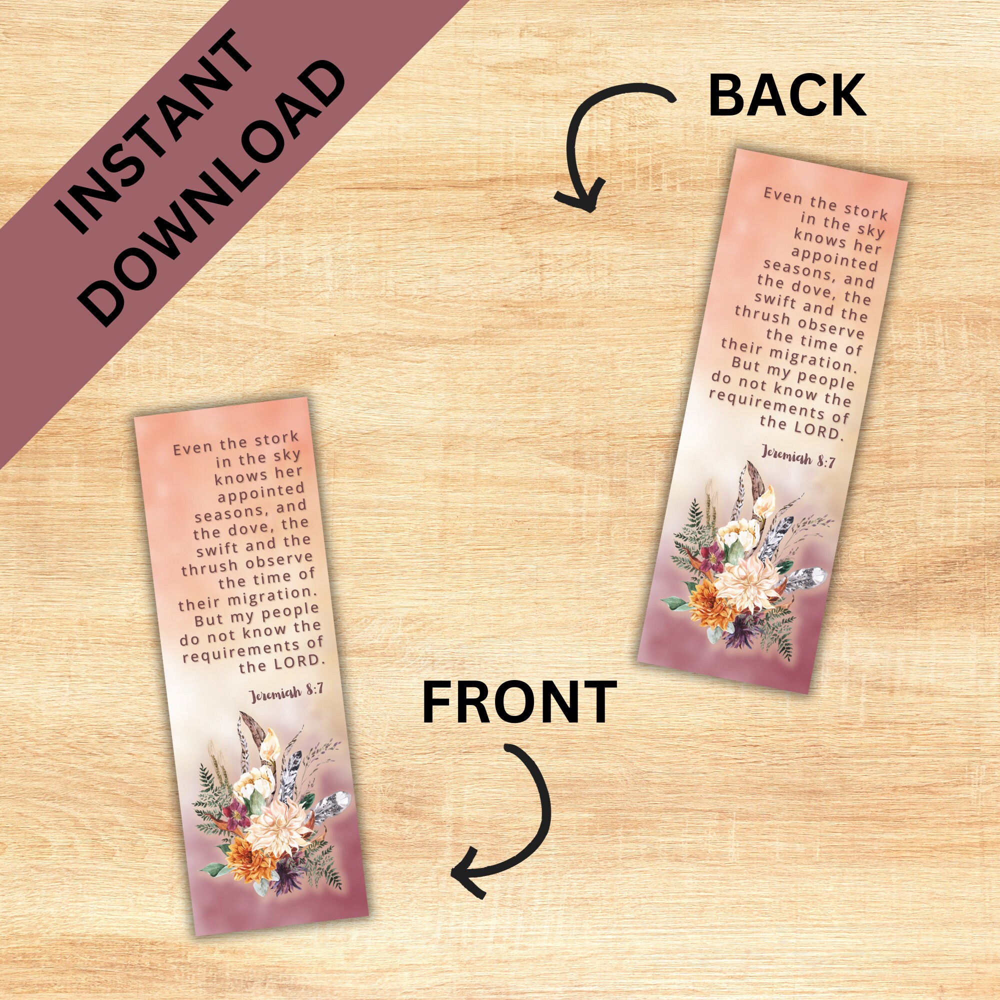 Set of 8 Fall-inspired Bible Verse Bookmarks for Christian Booklovers ...