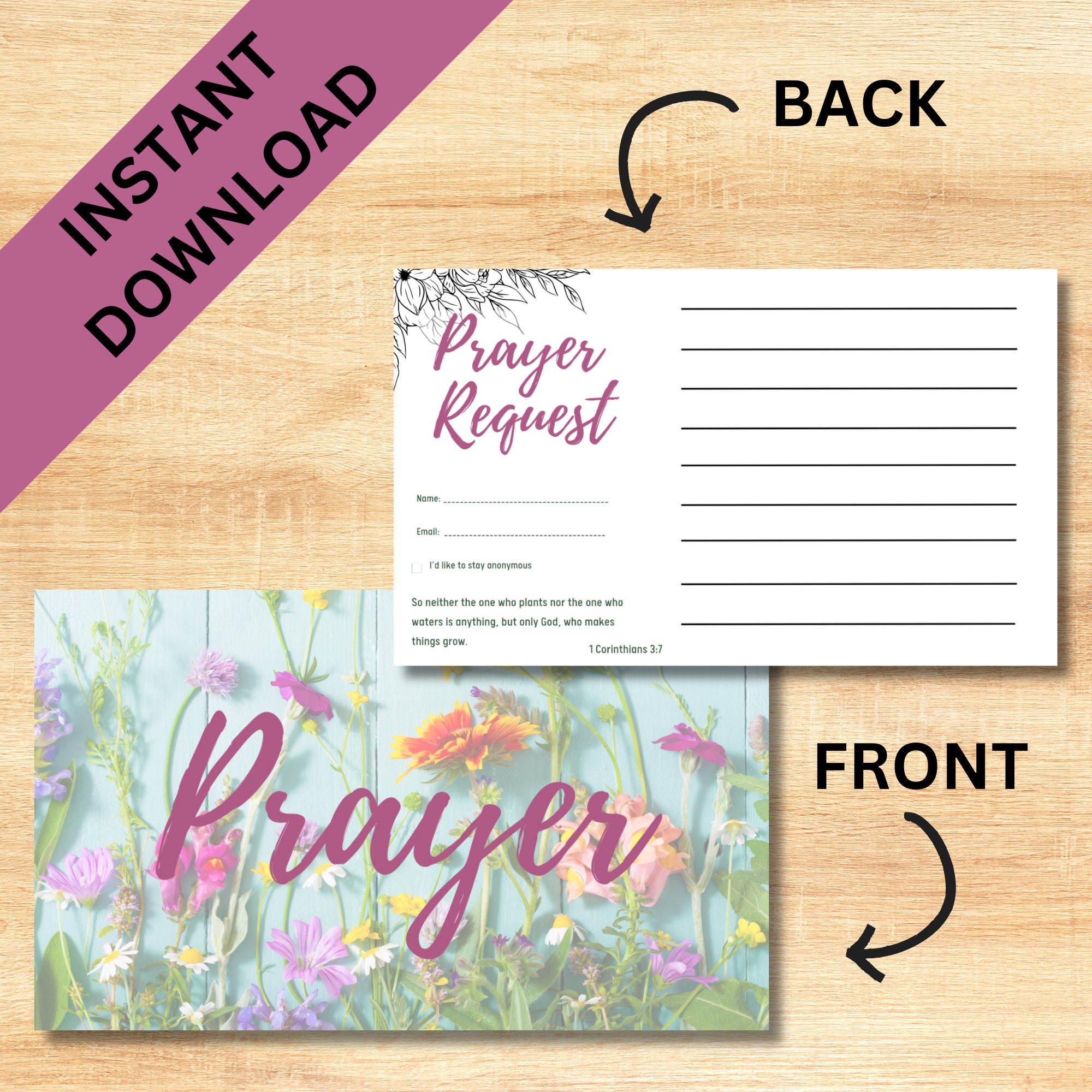 Printable Prayer Request Cards | for Church, Bible Study, Sunday School ...