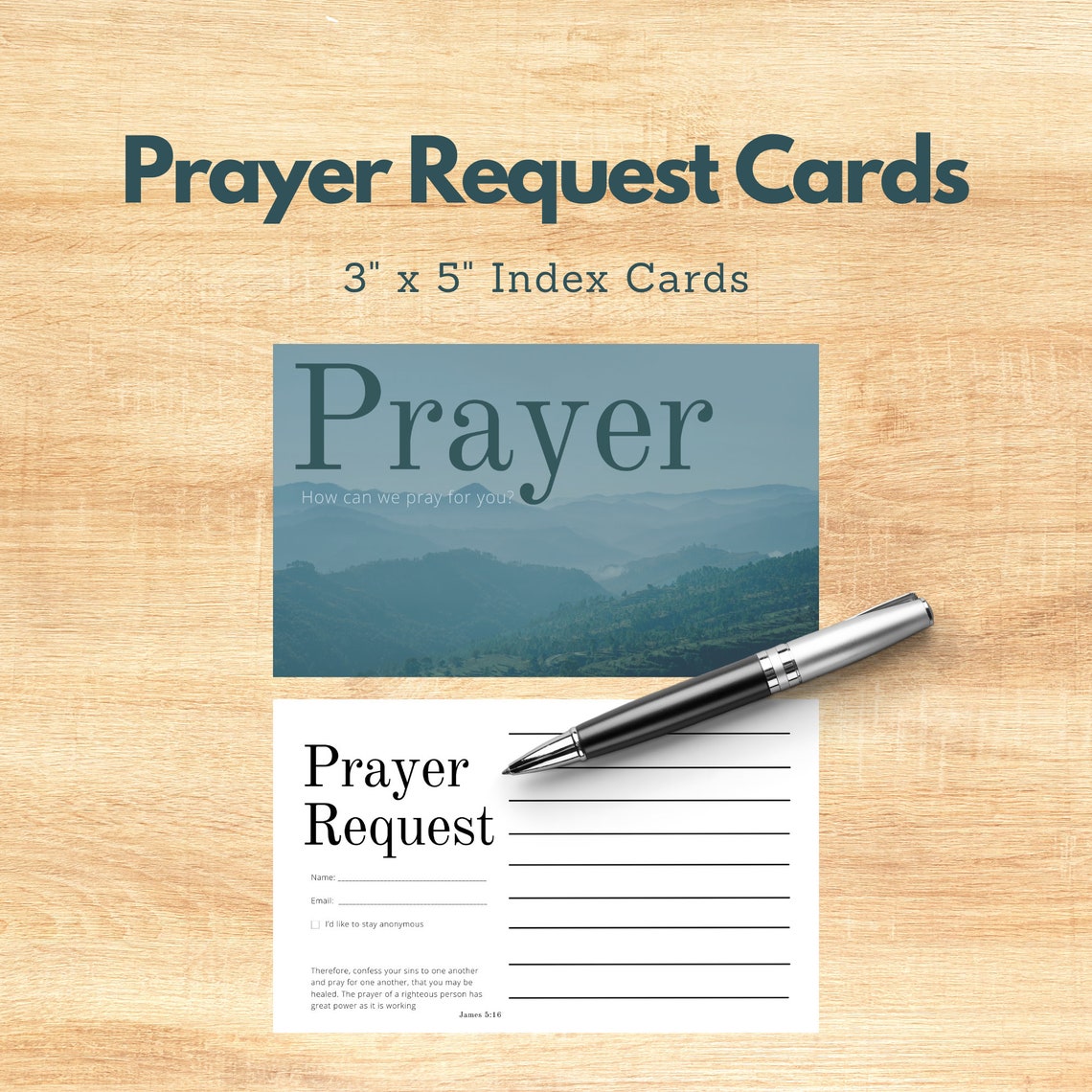 Printable Prayer Request Cards for Church, Bible Study, Sunday School ...