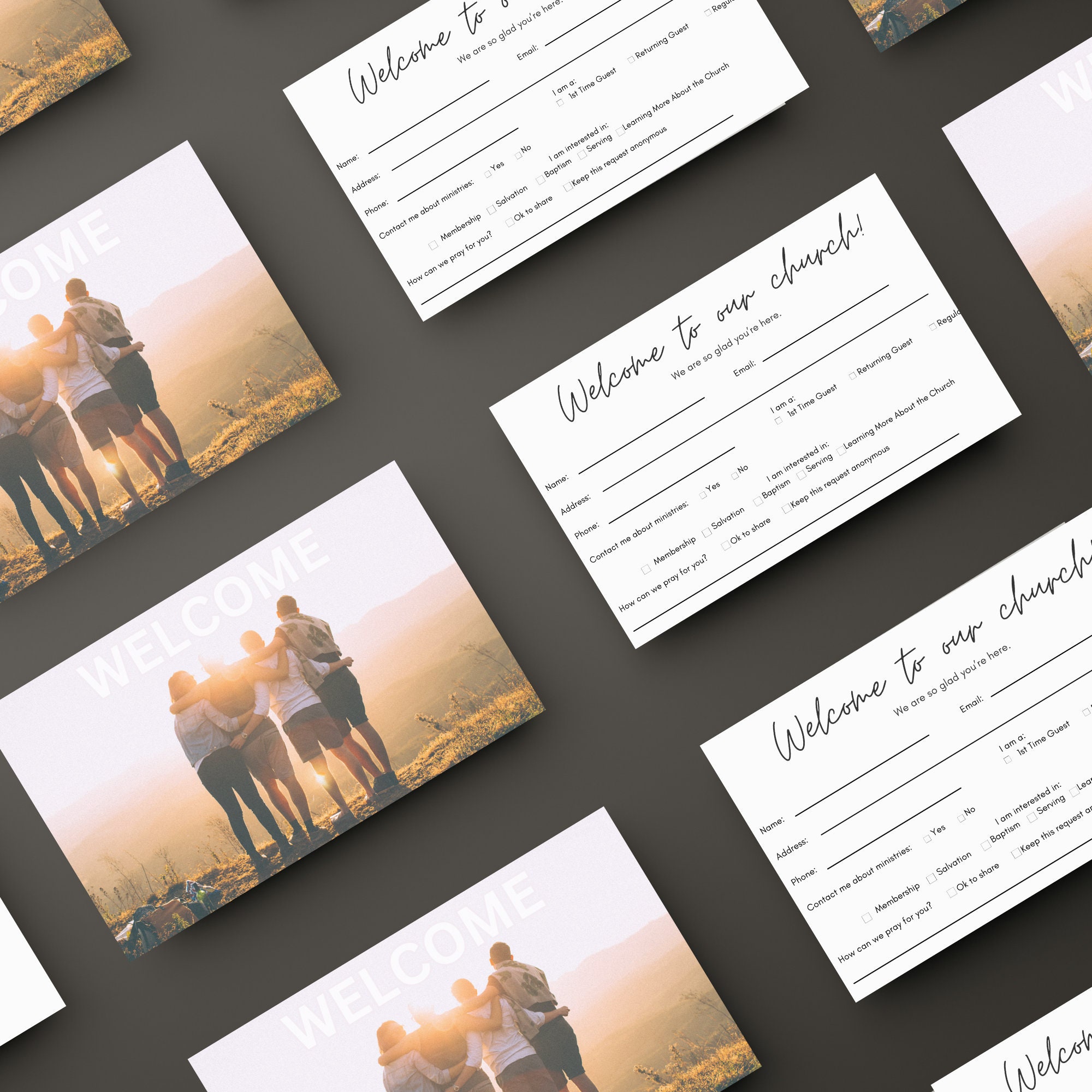 Welcome & Prayer Request Cards - Instant Download, Printable Connect Cards for Church Members ...