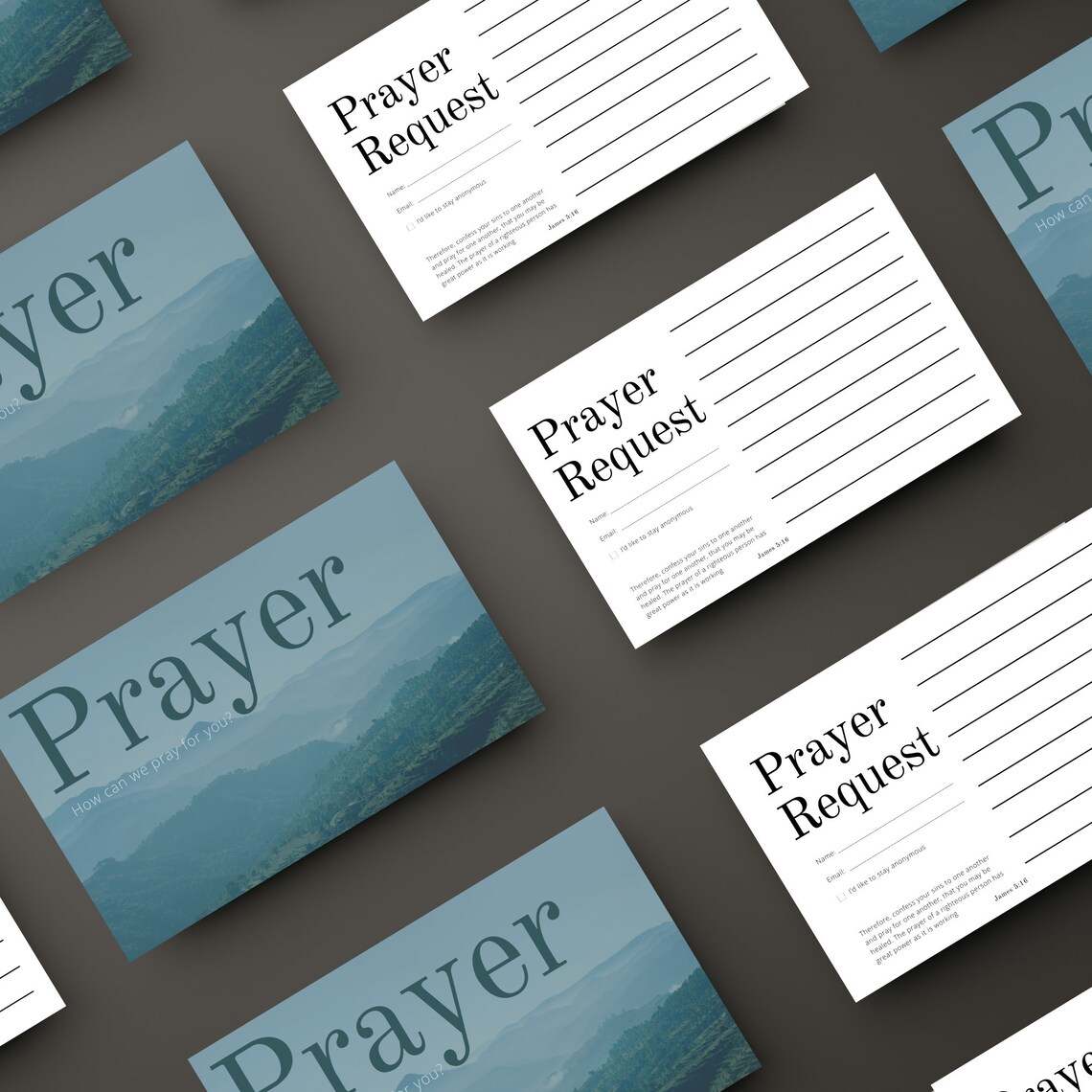 Printable Prayer Request Cards for Church, Bible Study, Sunday School ...