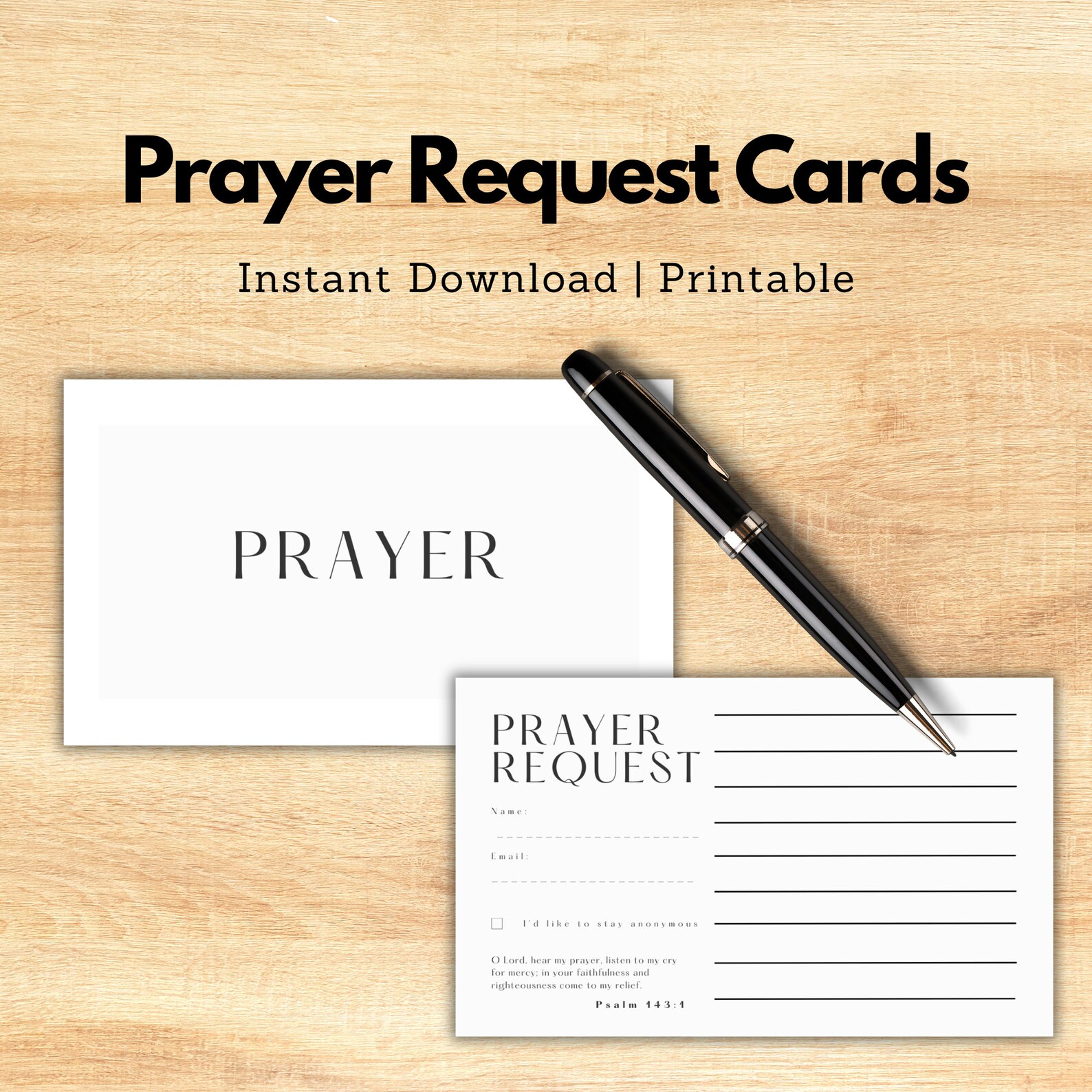 Printable Prayer Request Cards for Church, Bible Study, Sunday School ...