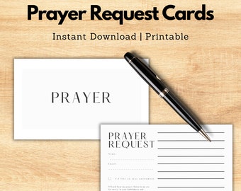 Printable Prayer Request Cards for Church, Bible Study, Sunday School ...