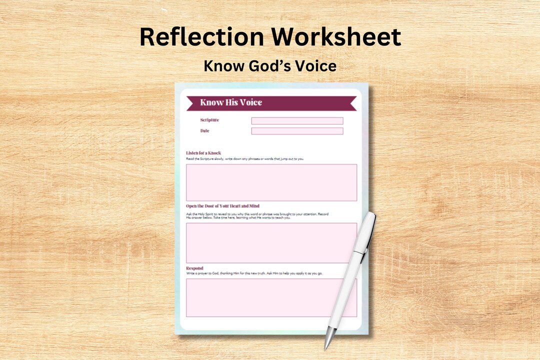 Printable Bible Study Worksheet for Christians to Hear God's Voice - Etsy