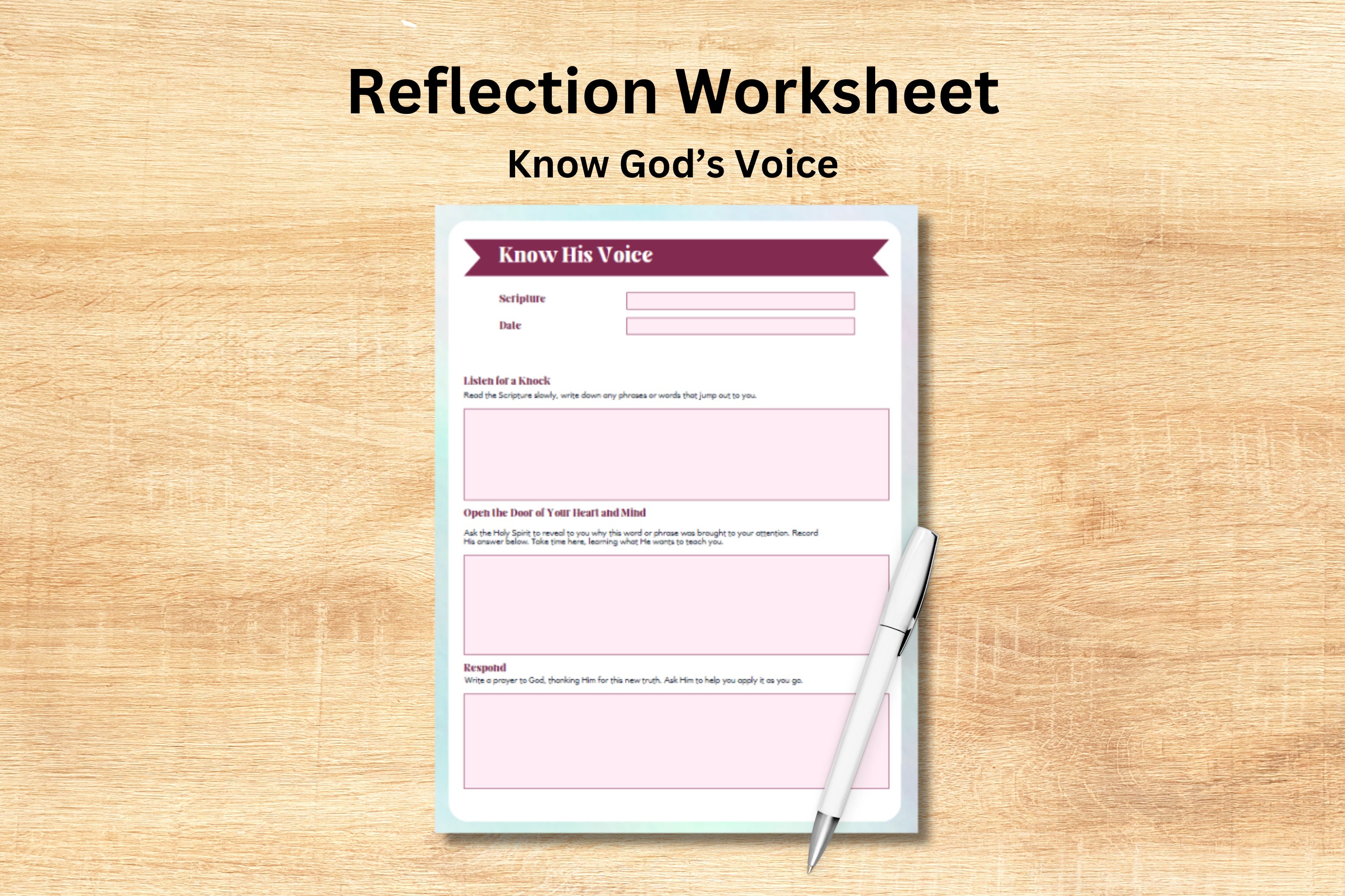 Printable Bible Study Worksheet for Christians to Hear God's Voice - Etsy