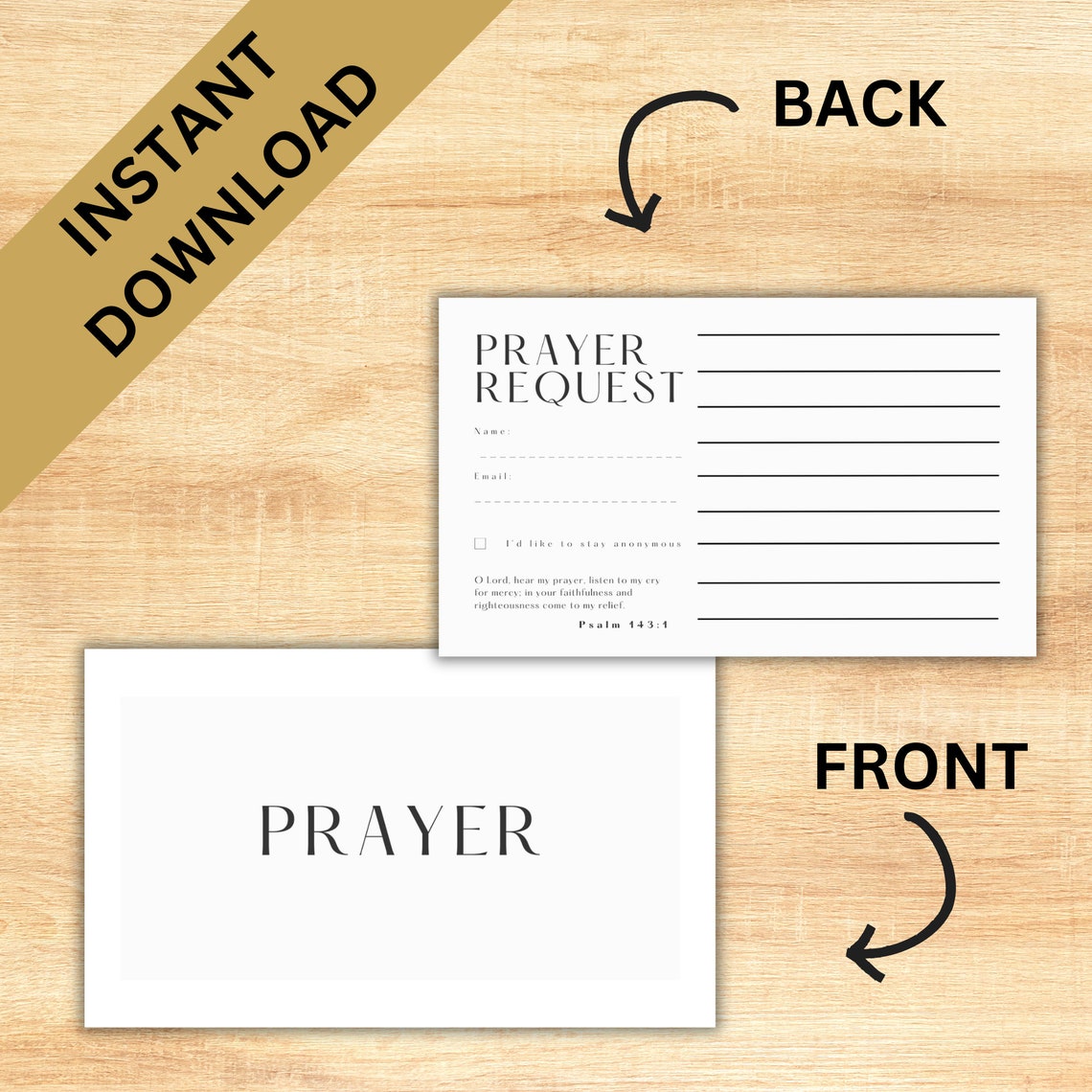 Printable Prayer Request Cards for Church, Bible Study, Sunday School ...