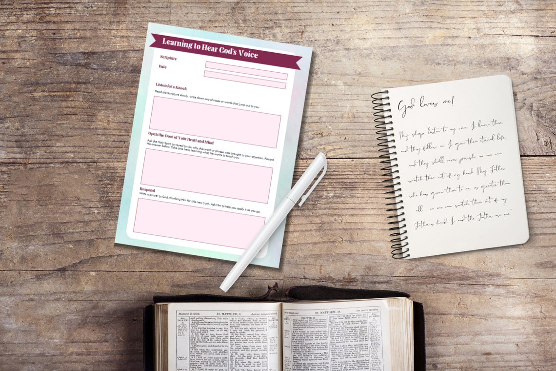 Printable Bible Study Worksheet for Christians to Hear God's Voice - Etsy