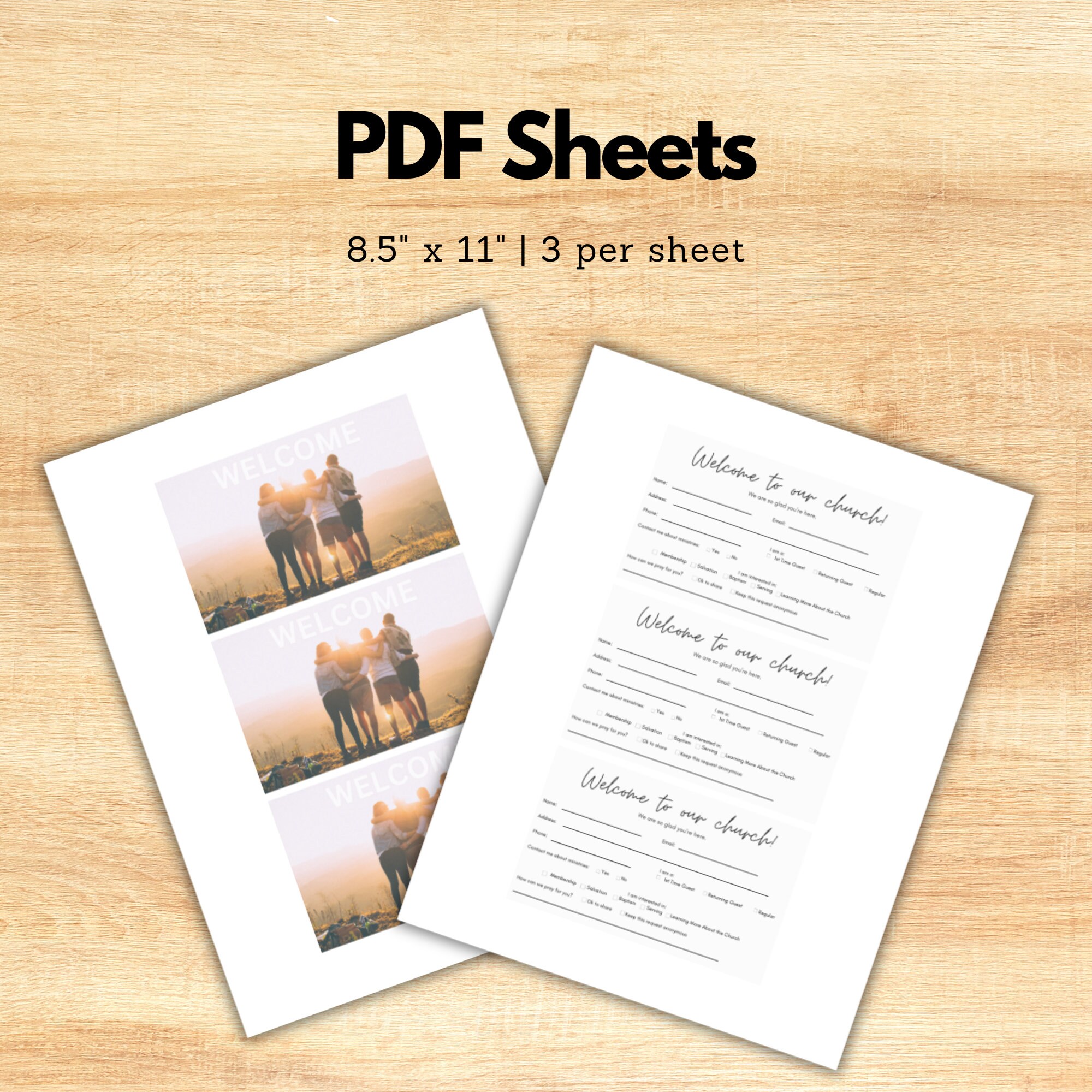 Welcome & Prayer Request Cards - Instant Download, Printable Connect ...