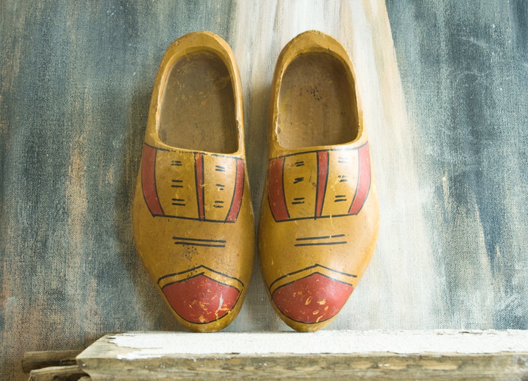 Children's Wooden Dutch Shoes, Rustic Primitive Hand Carved Children's ...