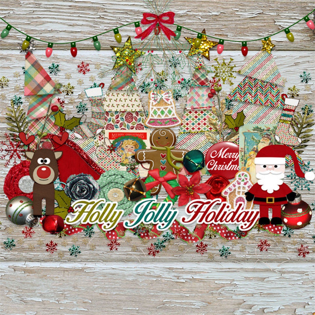 Happy Holly Days Elements - Etsy