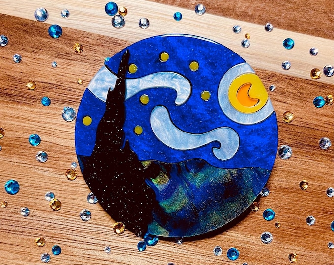 Van Gogh Pin, Van Gogh Gifts, Van Gogh Starry Night Pin - Etsy