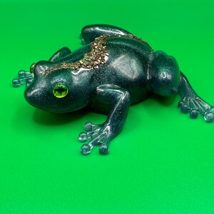 Green Resin Frog With Cut Glass Accent - BLINGY! - Etsy