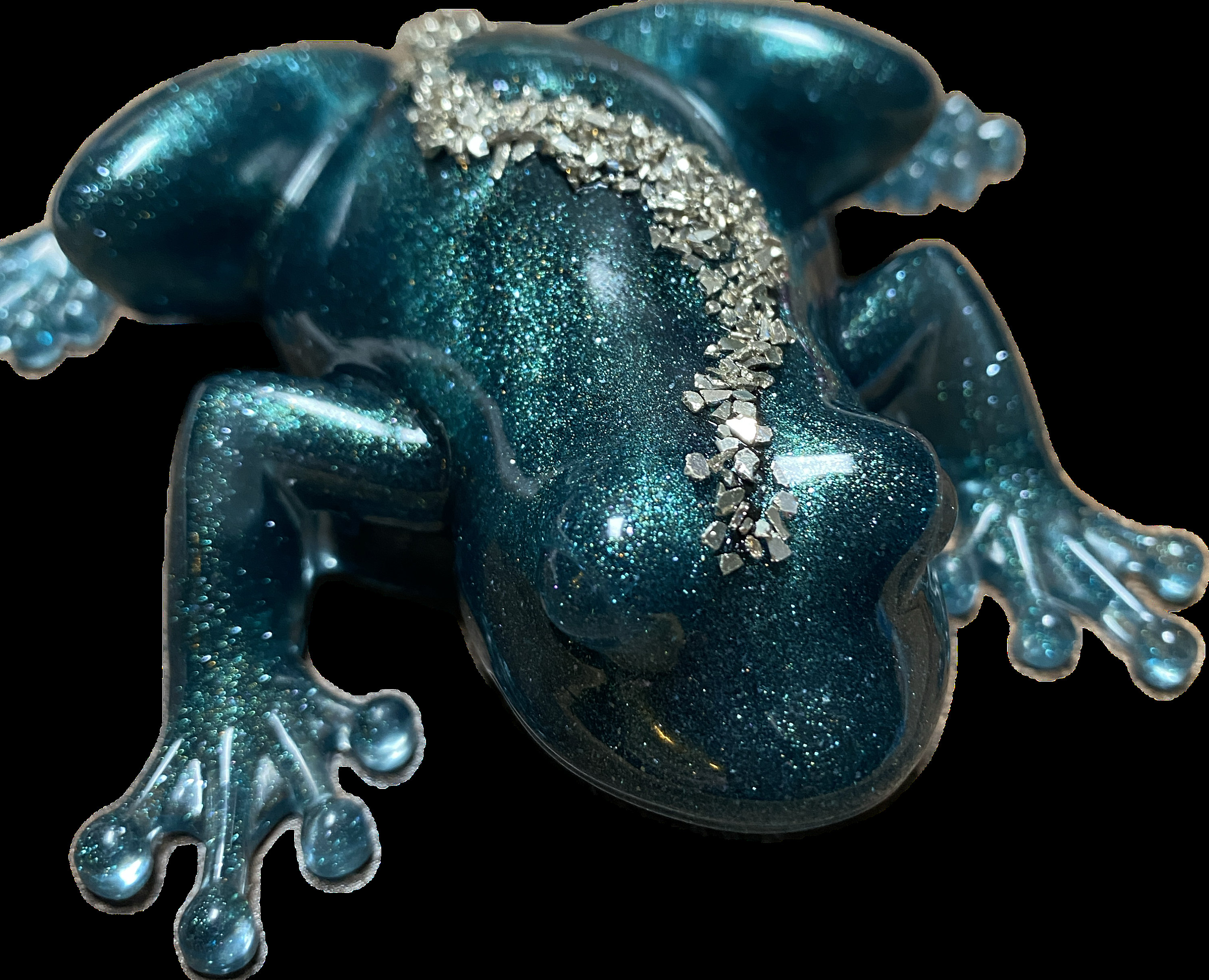 Green Resin Frog With Cut Glass Accent BLINGY - Etsy