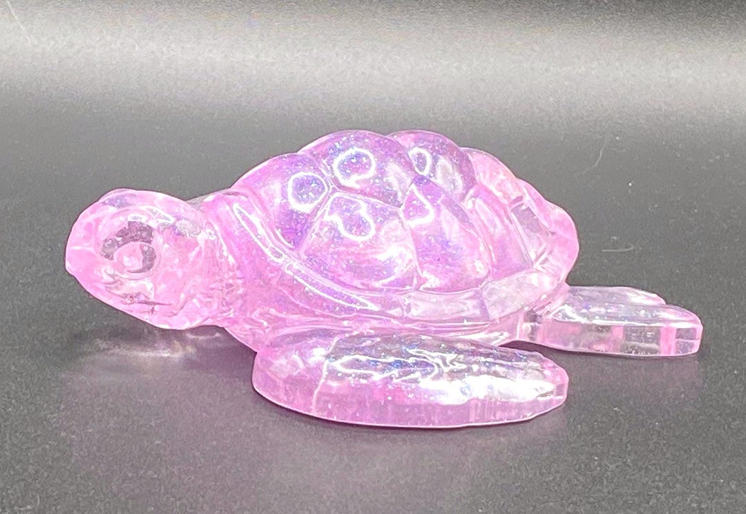 Sparkly Pink Resin Turtle – Barbie-inspired Magic & Glittery Charm - Etsy