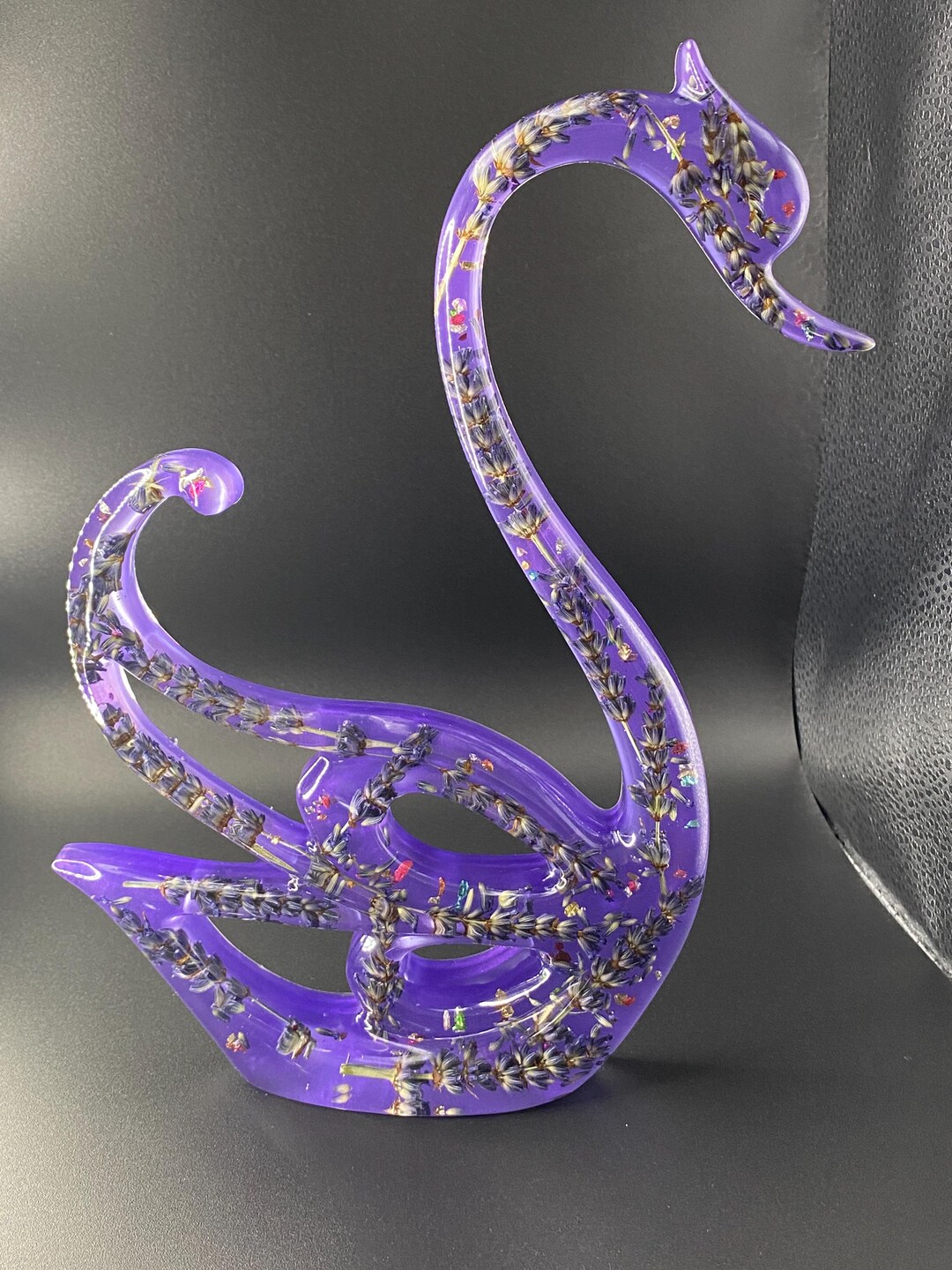 Enchanting Purple Resin Swan With Real Lavender – A Sparkling Dream of ...