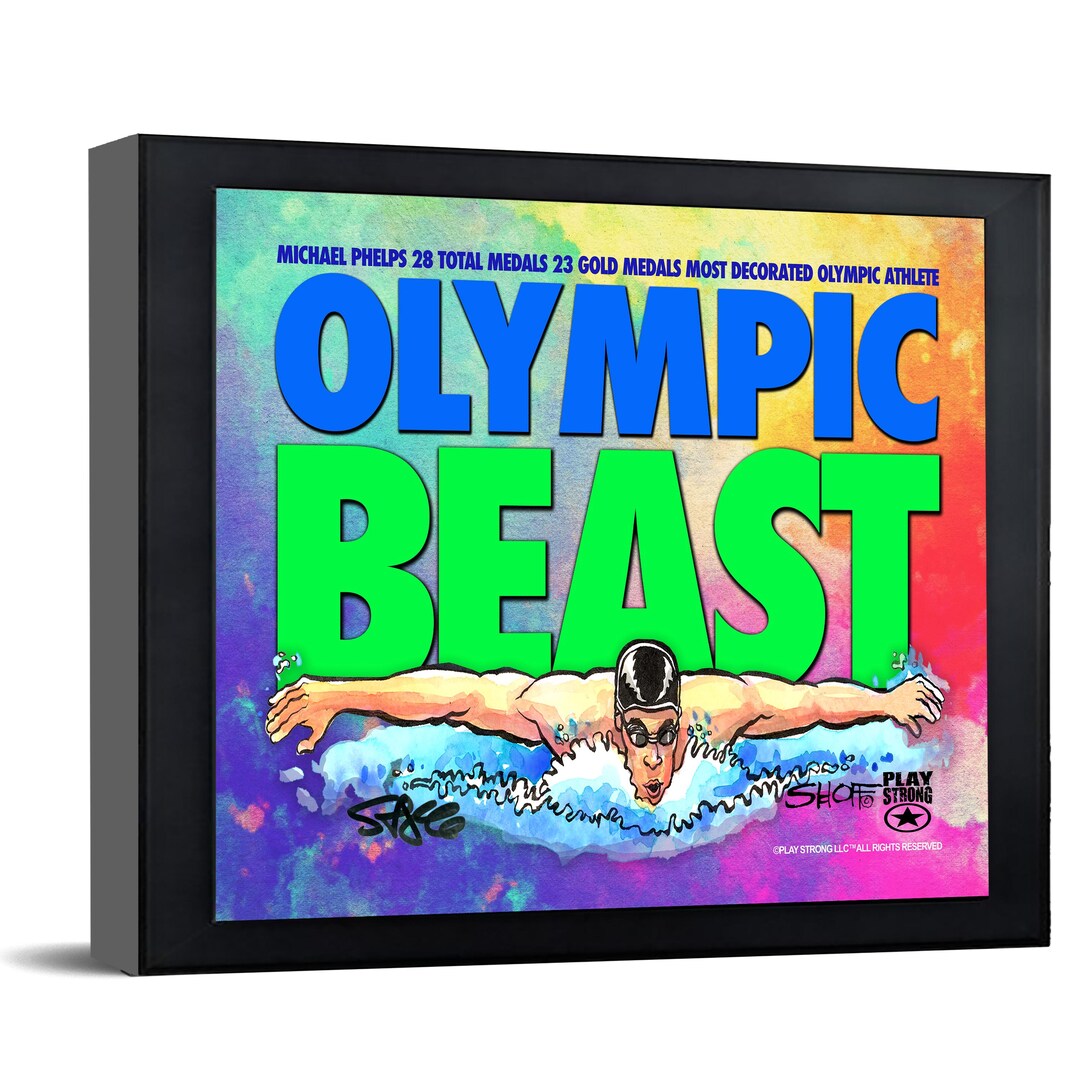 Michael Phelps Olympic BEAST Mini Locker Poster Superstar Legend ...