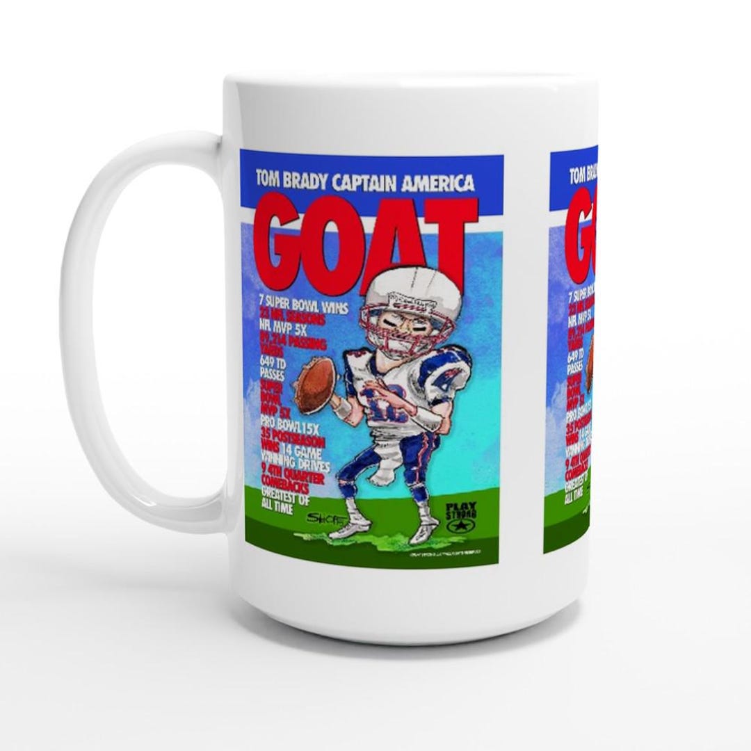 FOOTBALL G.O.A.T. Tom Brady White 15oz Ceramic Mug - Etsy