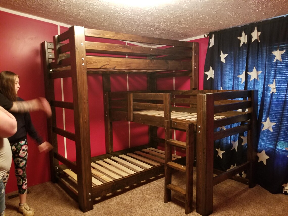 Solid-wood Custom-built Triple Bunk Bed - Etsy