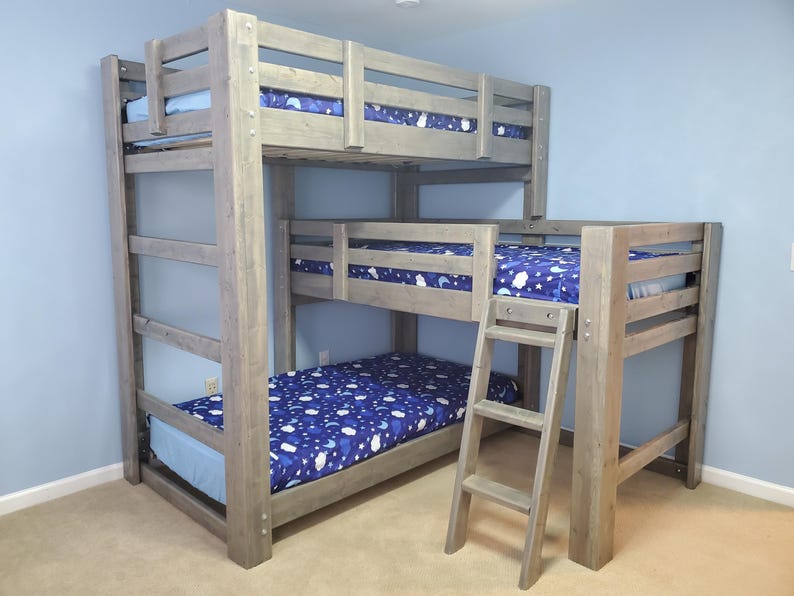 Solid-wood Custom-built Triple Bunk Bed - Etsy