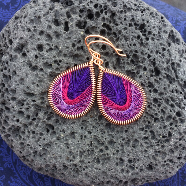 Midnight Purple Maroon & Metallic Purple Thread Dangle | Etsy