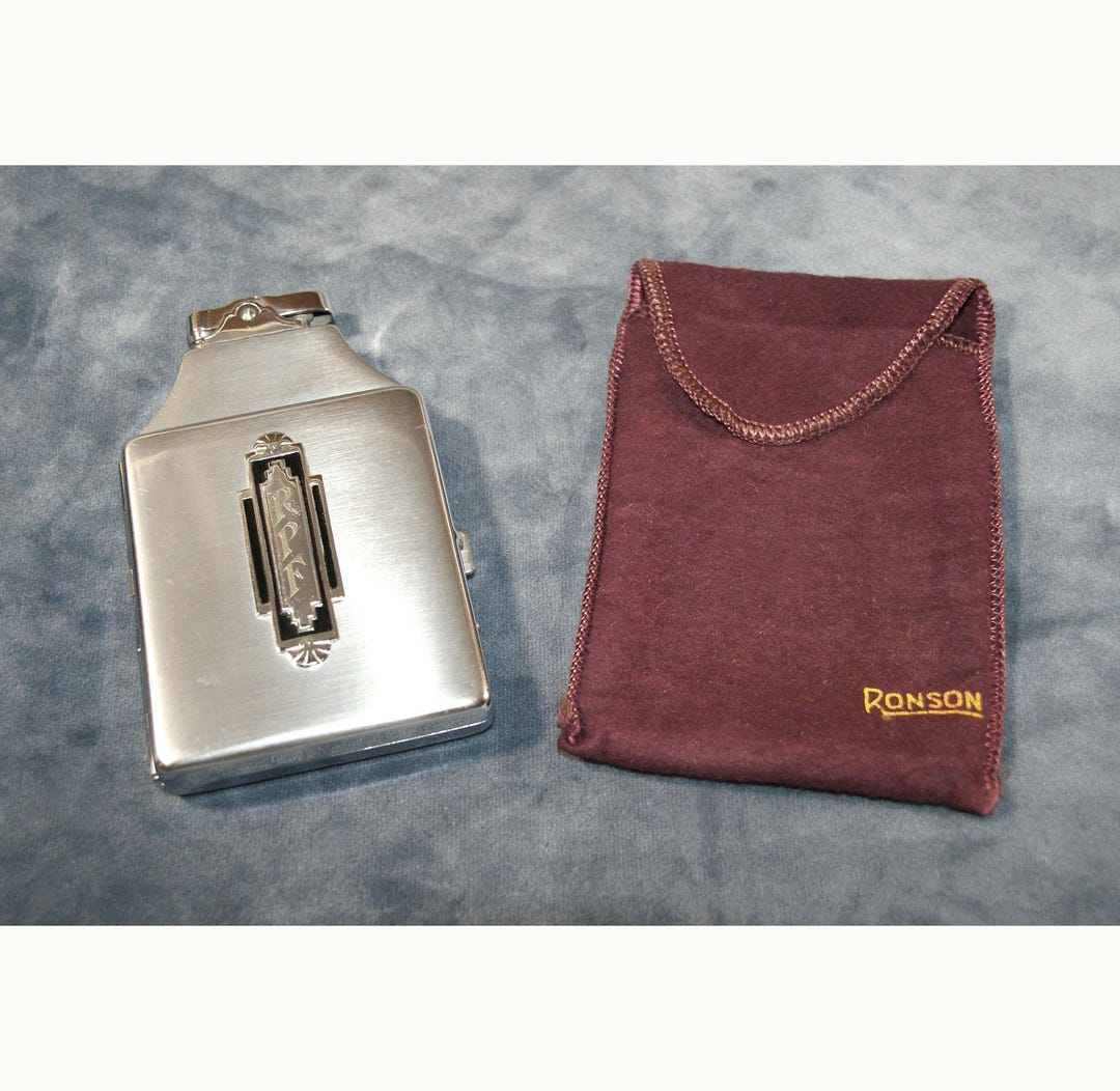 RARE EARLY WORKING Ronson Mastercase Vintage Cigarette Lighter & Case ...