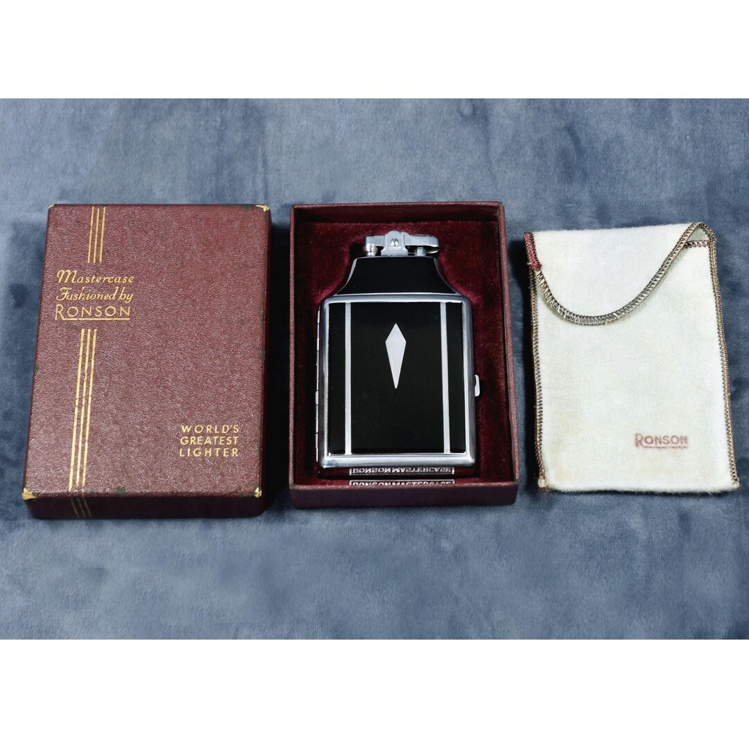 Nice WORKING Ronson Mastercase Cigarette Lighter & Case Combination W ...