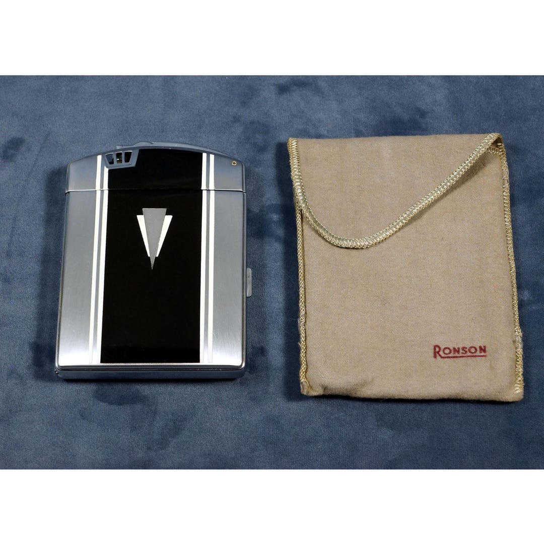 RARE Early Ronson Art Metal Works Twentycase WORKING Art Deco Cigarette ...