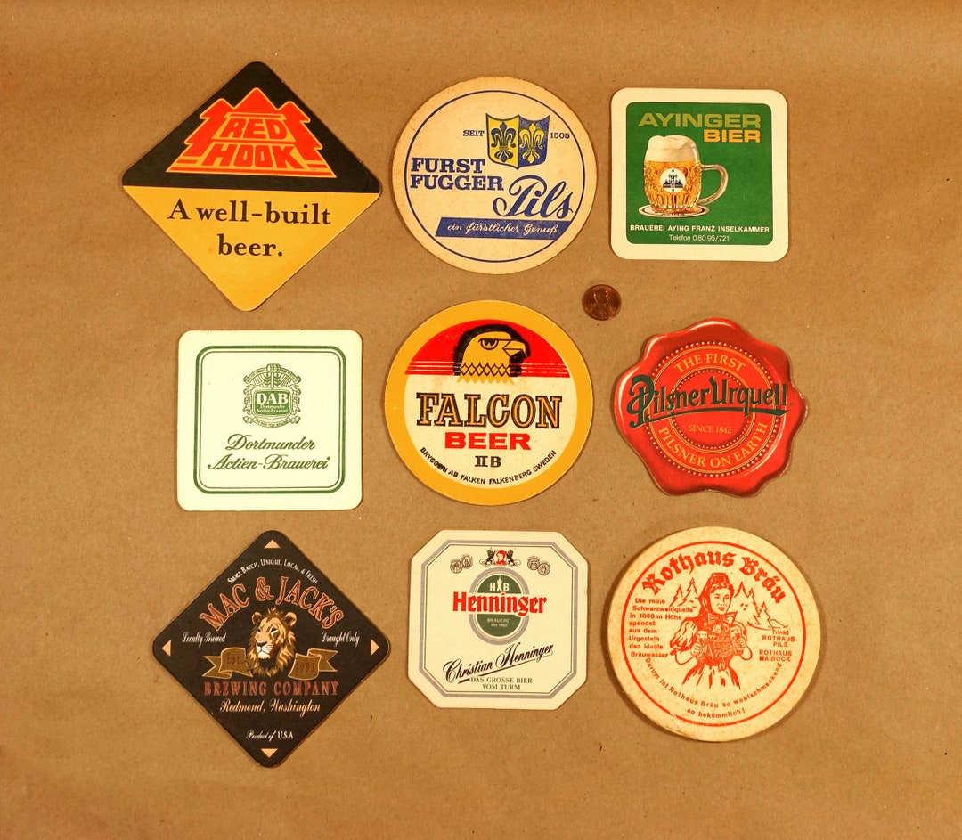 Set of 9 Vintage Beer Coasters, Micro Brewers, Breweriana Advertising ...