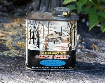 Vintage Vermont Maple Syrup 8 Oz 1/2 Pint Tin Can, 1960's Sap ...