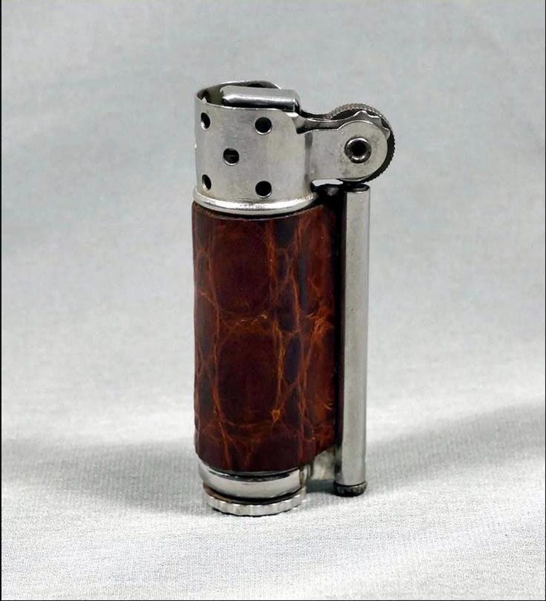 1940s Dunhill Service Lighter Leather Wrap, WWII Military Trench Style ...